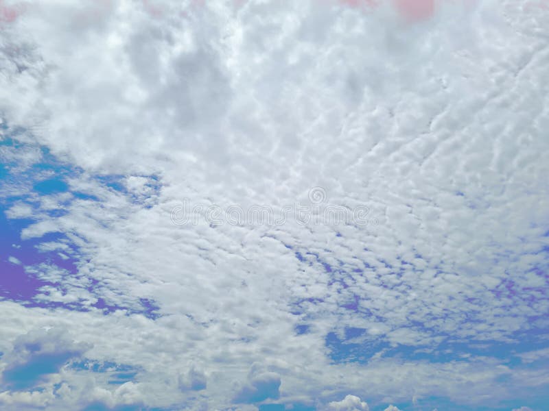 Multi-colored Sky with Pastel Rainbow and Clouds Stock Photo - Image of ...