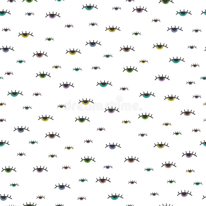 Multi Colored Small and Big Eyes Pattern Stock Illustration ...