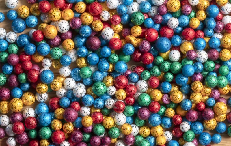 Multi-colored Small Size of Thermocol Decorative Balls, Closeup Stock ...
