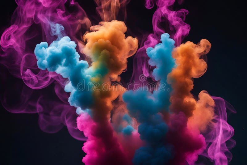 Multi-colored Smoke. Abstract Background of Colored Smoke. Unreal Color ...