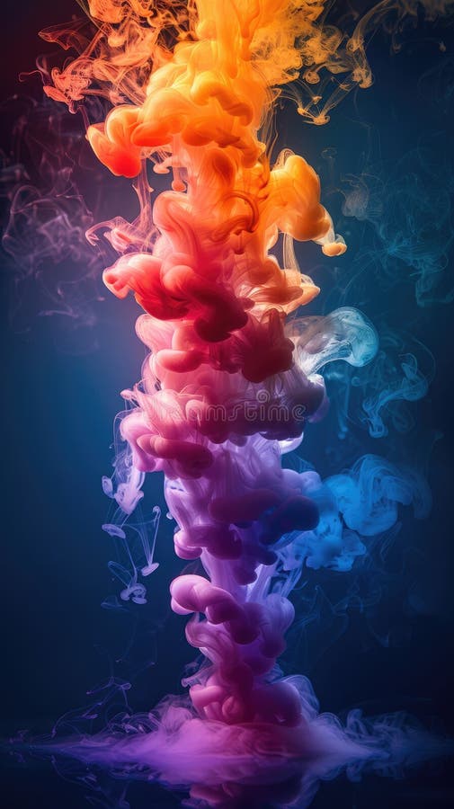 Multi Color Smoke with Gradient Colors, Vertical Version Stock ...