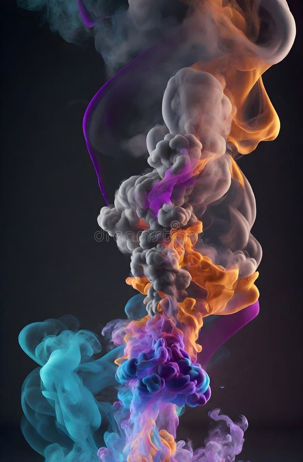 Multi-colored Smoke on a Dark Background. Selective Focus Stock Photo ...
