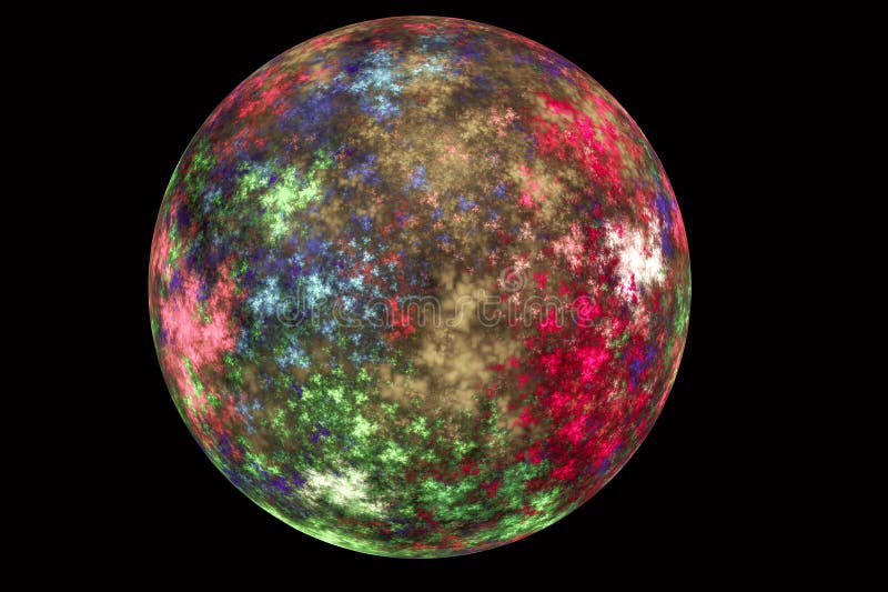 Multi-colored Sphere of Curved Strokes on a Black Background. Stock ...