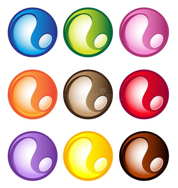 Multi-colored Spherical Buttons Stock Vector - Illustration of blue ...
