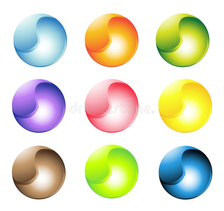 Multi-colored Spherical Buttons Stock Vector - Illustration of bright ...