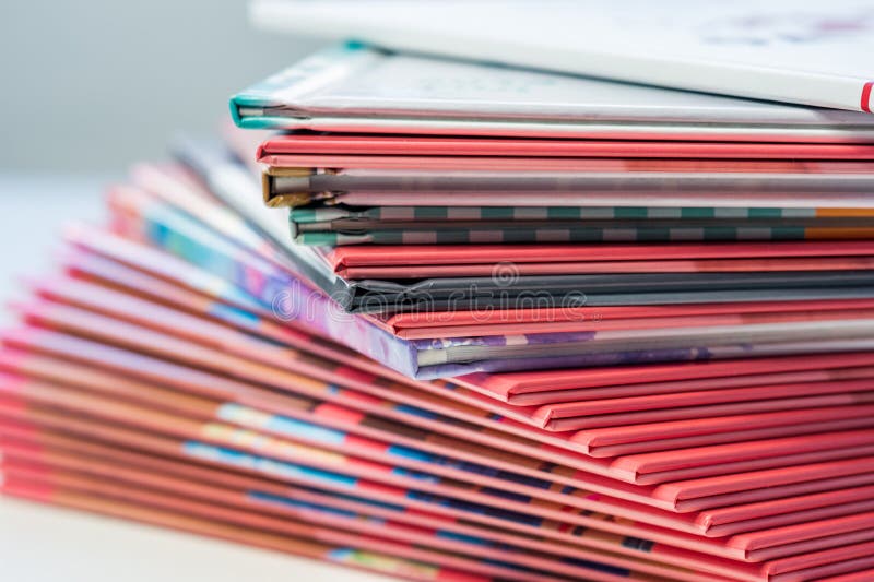 Multi-colored Spines of Photo Books Close-up, Partial Blur Stock Image ...