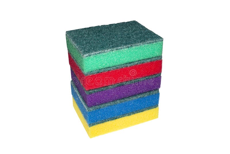 Multi-colored Sponge for Washing Dishes. Stock Photo - Image of utensil ...