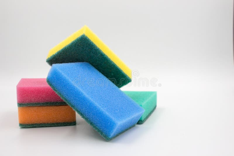 Multi-colored Sponges for Household Work from Foam Rubber Stock Image ...