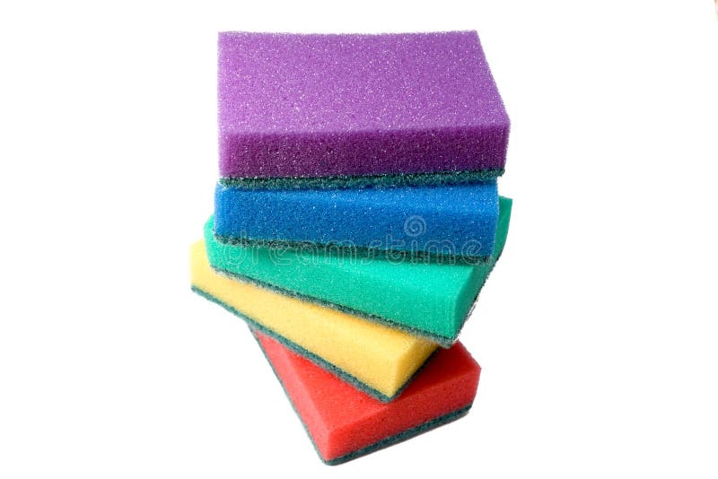 Beautiful Multi-colored Sponges Isolated on White Background Stock ...