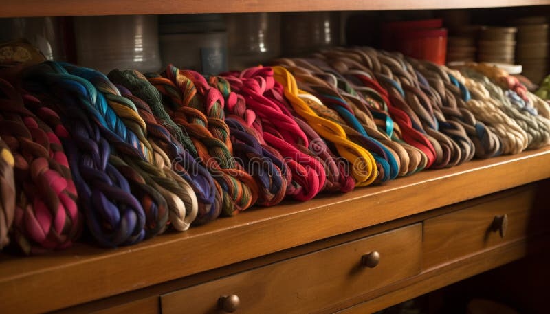Multi Colored Spools of Thread Hang in Rows Generated by AI Stock Photo ...