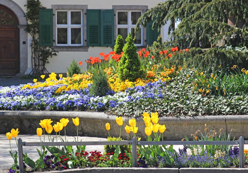 Flowers and old house stock image. Image of france, french - 2440189
