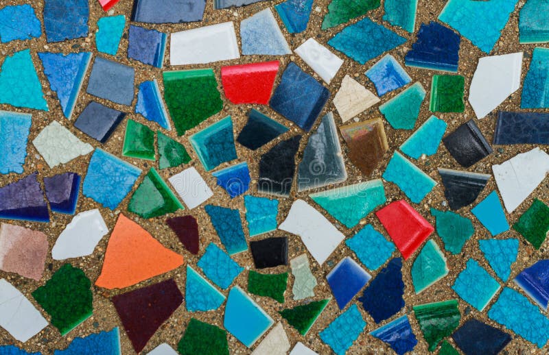 Multi-colored Square Mosaics Close-up View. Stock Photo - Image of wall ...