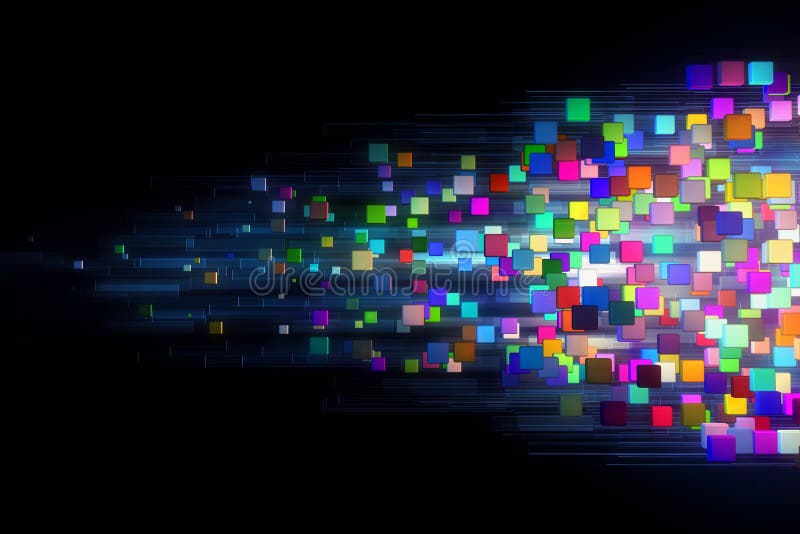 Square Multicolored Pixels Background Stock Illustration - Illustration ...