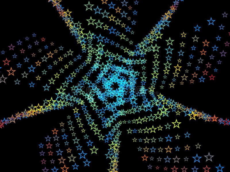 Multi Colored Star, Black Background Stock Illustration - Illustration ...