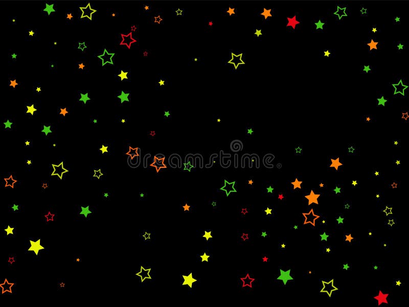 Multi-colored Stars are Scattered on a Black Background. Stock Vector ...