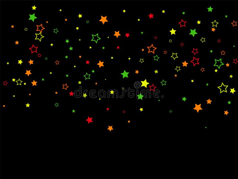 Multi-colored Stars are Scattered on a Black Background. Stock Vector ...