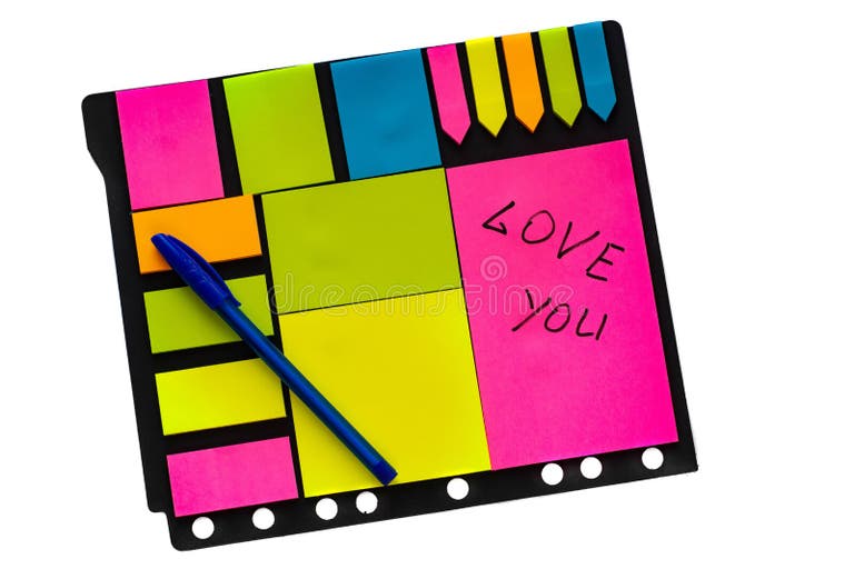 Multi-colored Stickers for Notes of Different Sizes and Shapes with a ...