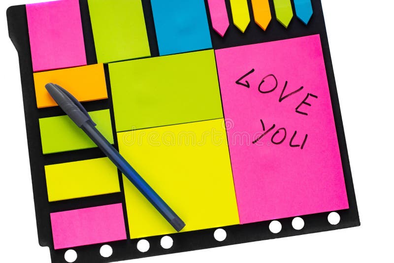 Multi-colored Stickers for Notes of Different Sizes and Shapes with a ...