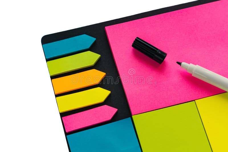 Multi-colored Stickers for Notes of Different Sizes and Shapes with a ...