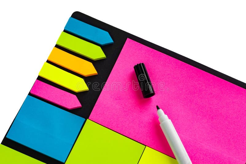 Multi-colored Stickers for Notes of Different Sizes and Shapes with a ...