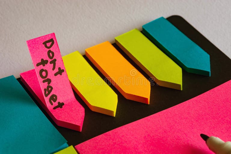 Multi-colored Stickers for Notes of Different Sizes and Shapes with a ...