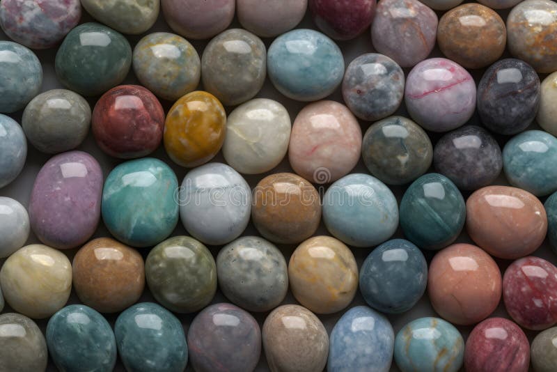 Multi Colored Stones Turned by the Sea with Water. Neural Network AI ...