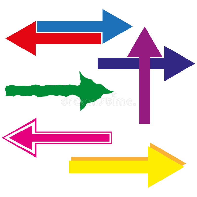 Multi-colored Straight Arrows. Vector Illustration. Stock Image Stock ...
