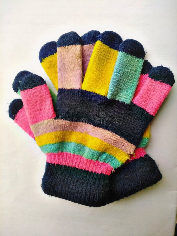 Multi-colored Striped Hand Gloves Stock Photo - Image of wonderful ...