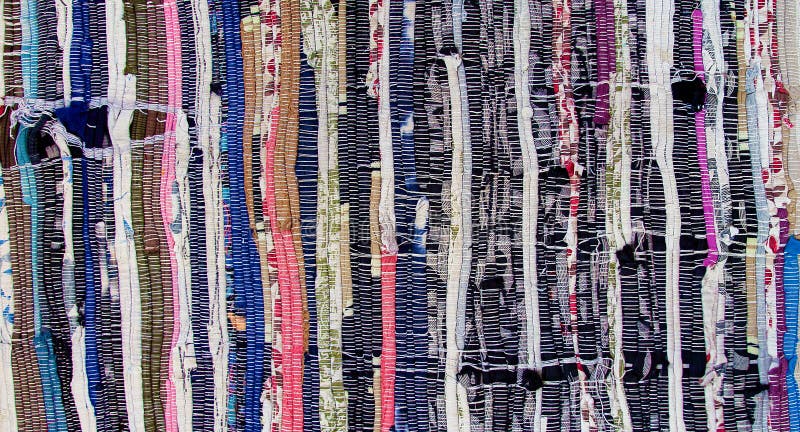Multi-colored Striped Mat Made of Cotton Fabric Stock Photo - Image of ...