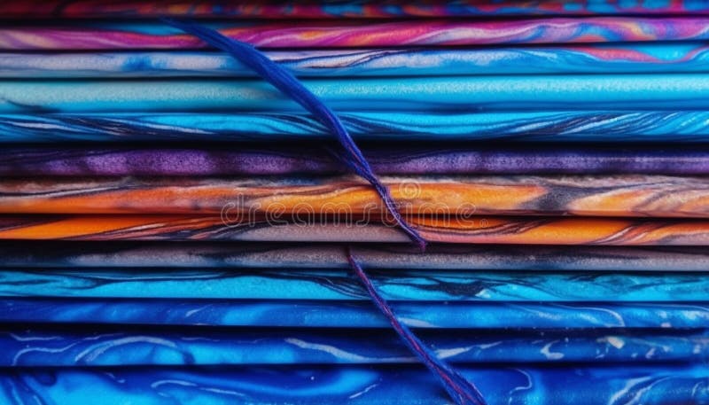 Multi Colored Striped Textile Stack Adds Modern Elegance To Home Decor ...