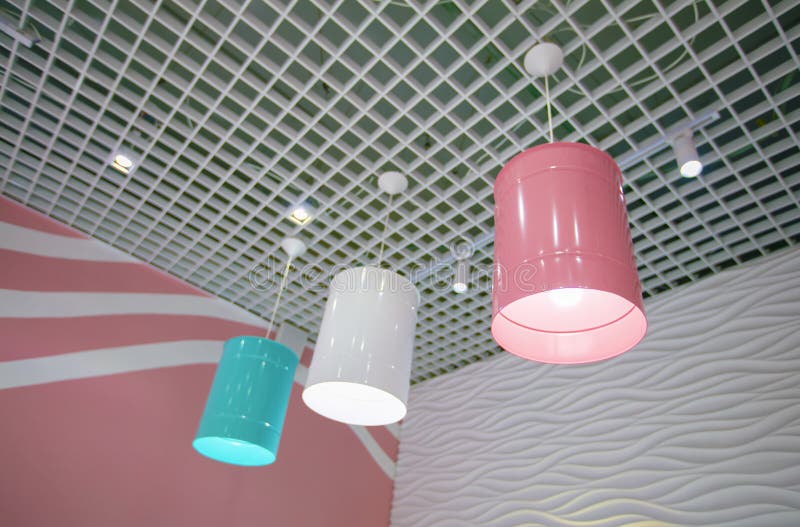 Multi-colored Stylish Lamps Stock Photo - Image of glow, bulb: 234082420