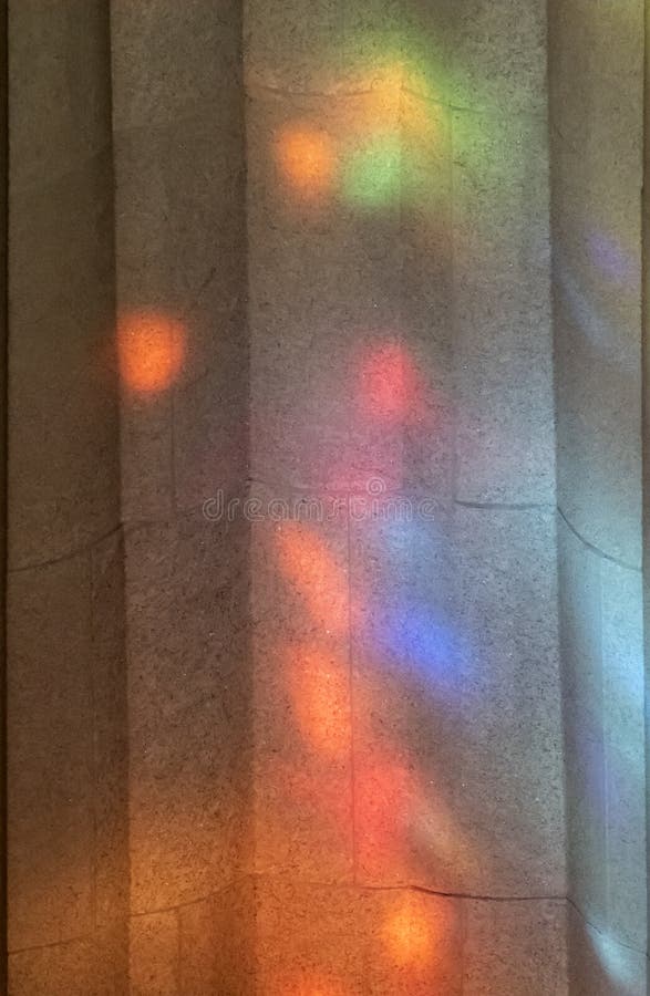 Multi-colored Sunbeams on the Column of the Temple Stock Photo - Image ...