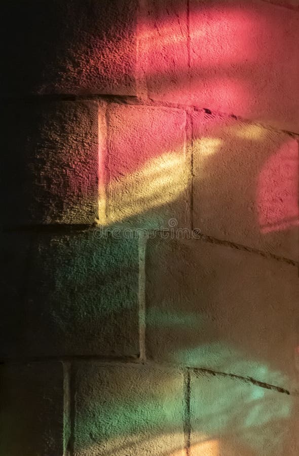 Multi-colored Sunbeams on the Column of the Temple Stock Image - Image ...