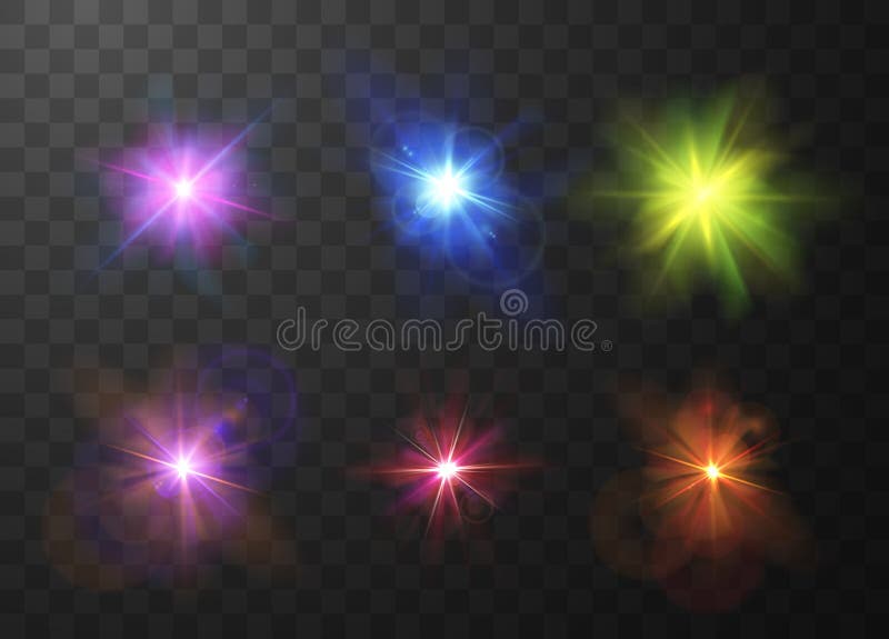 Multi-colored Sunlight Glare Effect with Halo Radiance, Bright Rays ...