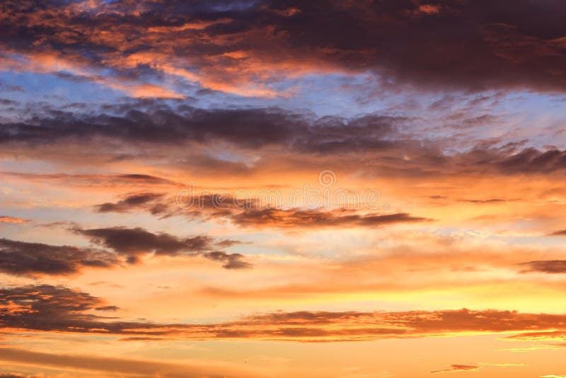 Multi Colored Sunset Sky. Background. Stock Image - Image of fiery ...