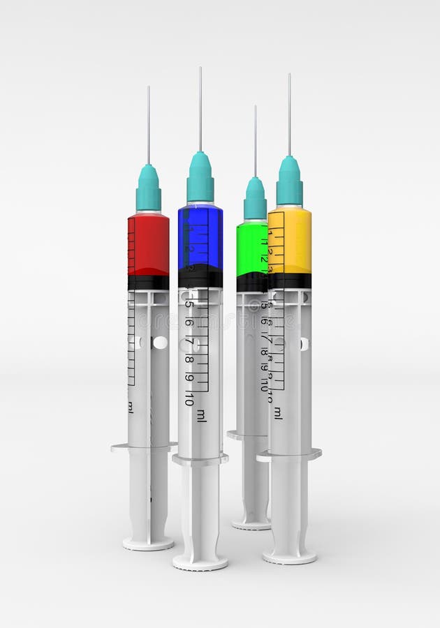 Multi Colored Syringes stock illustration. Illustration of syringe ...