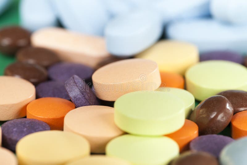 Multi-colored tablets stock image. Image of prescription - 223354173