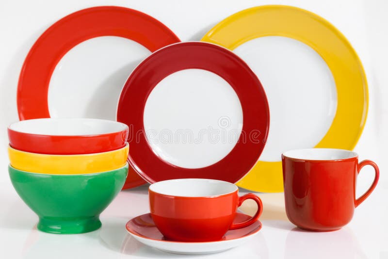 Multi Colored tableware stock photo. Image of series - 26094264
