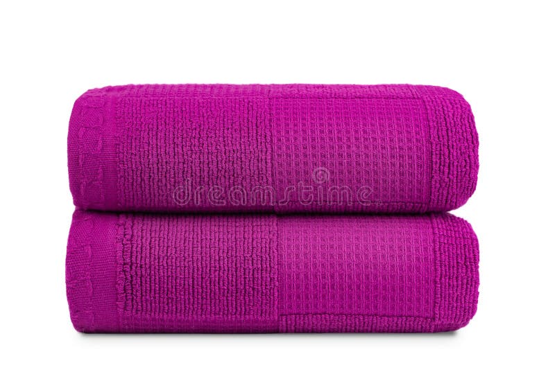 Multi-colored Terry Cotton Bath Towels, Isolated Stock Photo - Image of ...