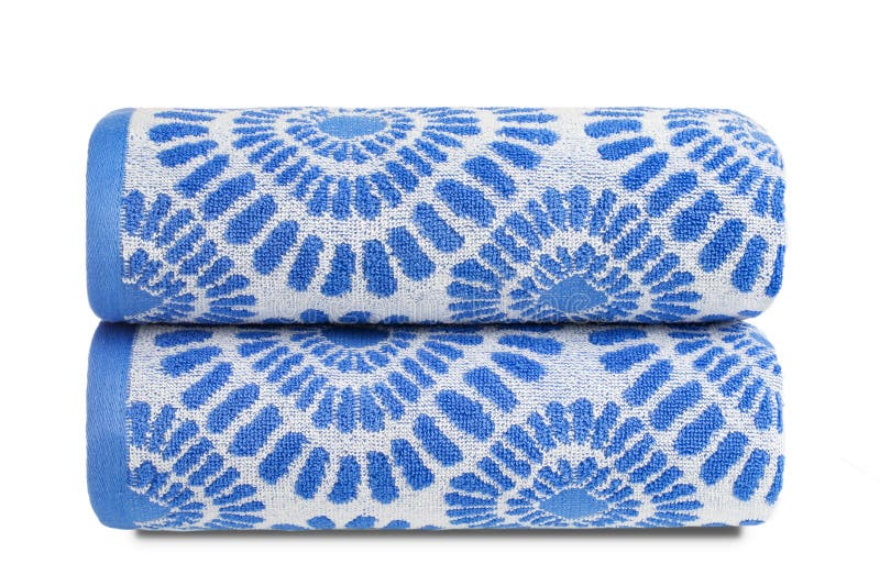 Multi-colored Terry Cotton Bath Towels, Isolated Stock Image - Image of ...