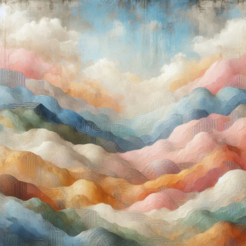 Multi-colored Textures Drawn with Pastel Paints Stock Illustration ...