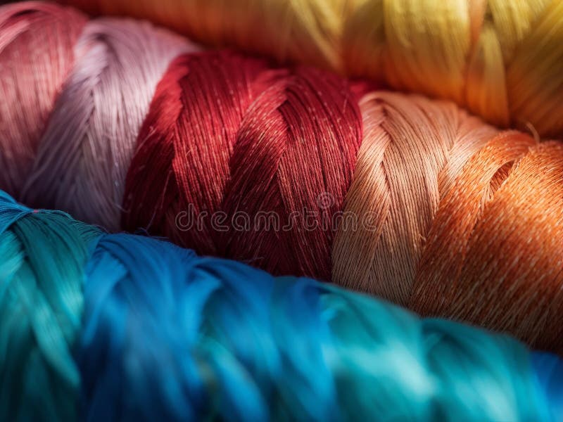 Multi - Colored Threads of Different Colors. Stock Illustration ...