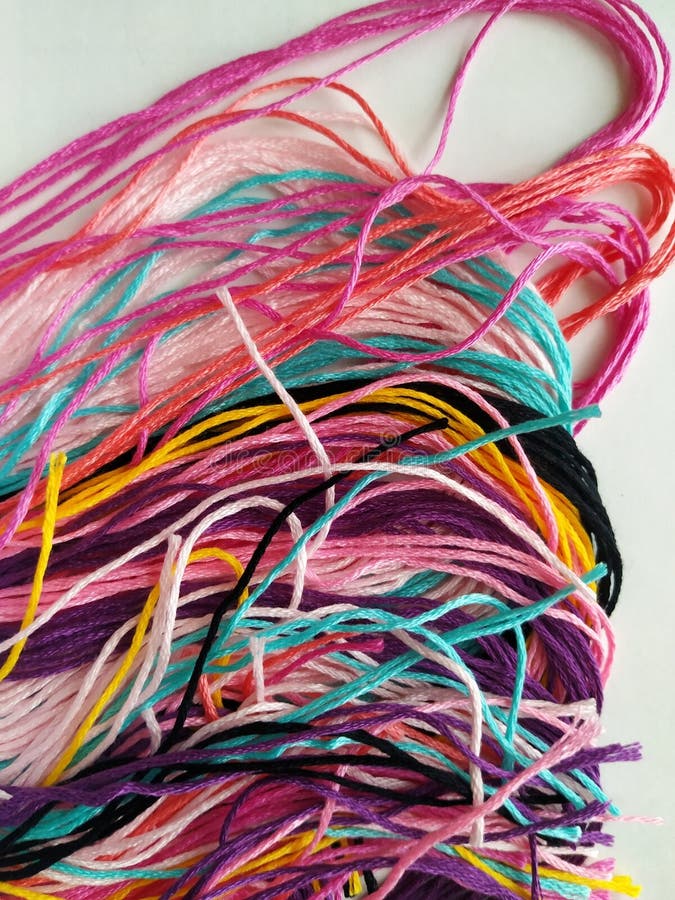 Multi-colored Threads for Embroidery, Floss Stock Photo - Image of ...