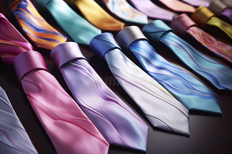 Multi-colored Ties. Generative AI Stock Image - Image of stylish, silk ...