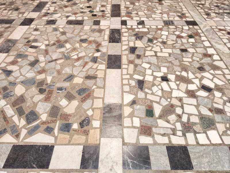 Multi-Colored Tiled Flooring with Intricate Patterns. Background ...