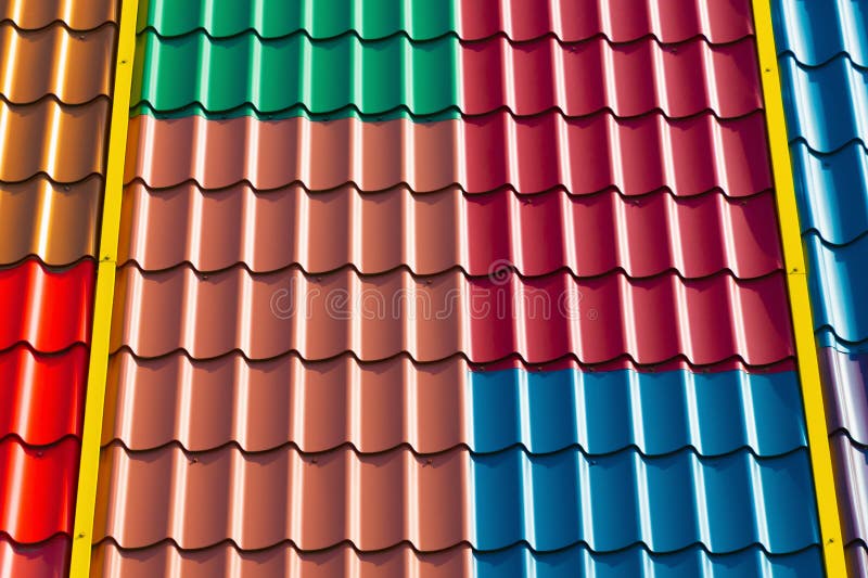 Multi-colored Tiles on the Roof of a Building Stock Image - Image of ...