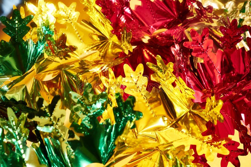 Multi-colored tinsel stock image. Image of christmas - 216258153