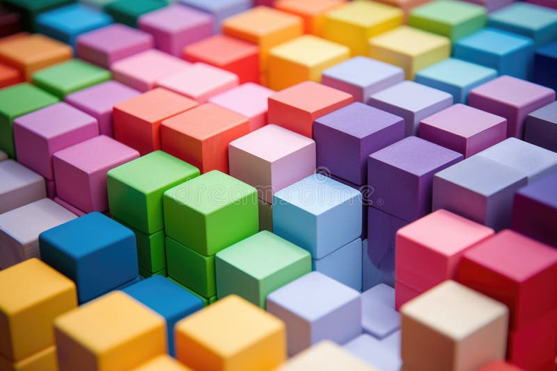 Multi-colored Toy Blocks Stacked Neatly Stock Image - Image of neat ...