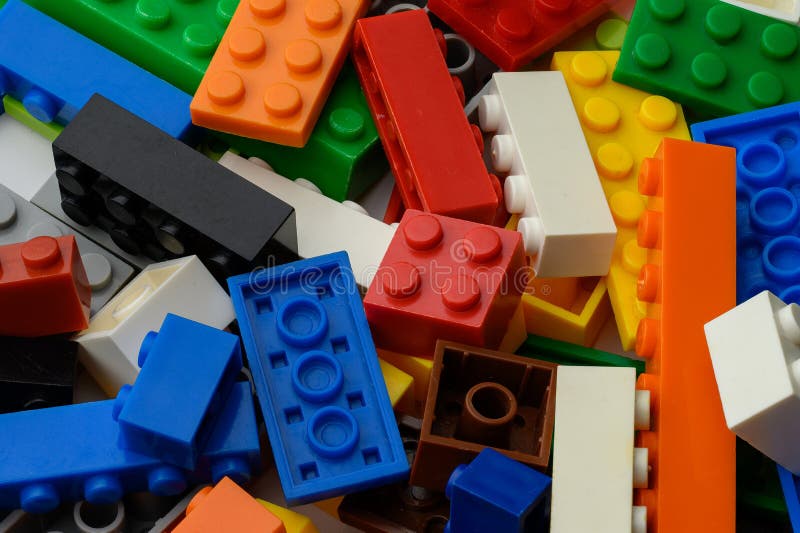 Multi-colored Toys Made of Plastic Cubes and Bricks, Children S ...