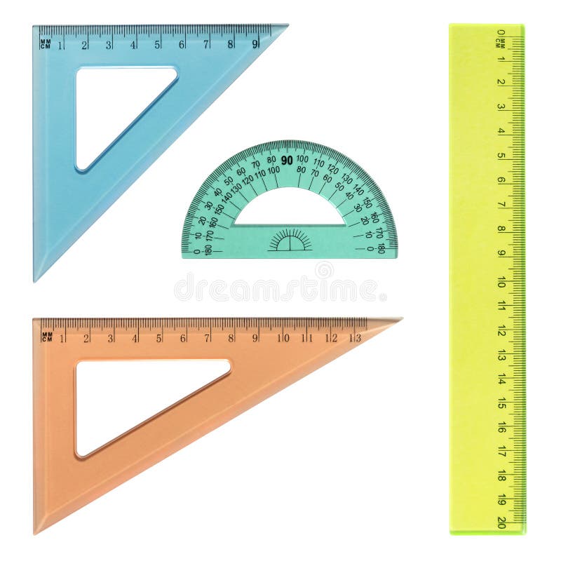 Multi-colored Transparent Rulers Isolated on White Stock Photo - Image ...